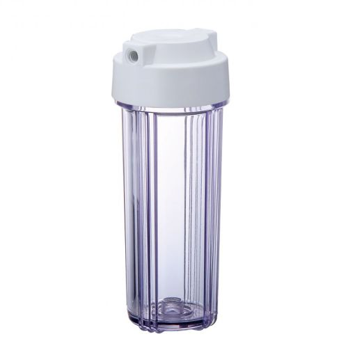 Clear 10 Inch Double O-Ring Filter Housing with 1/4 Inch NPT ports